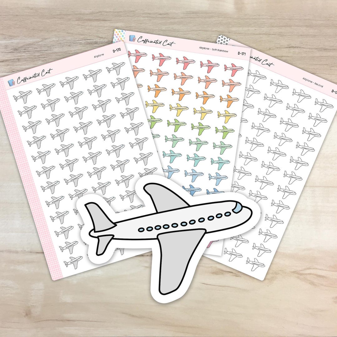 Airplane Doodle Icon Stickers - Etsy