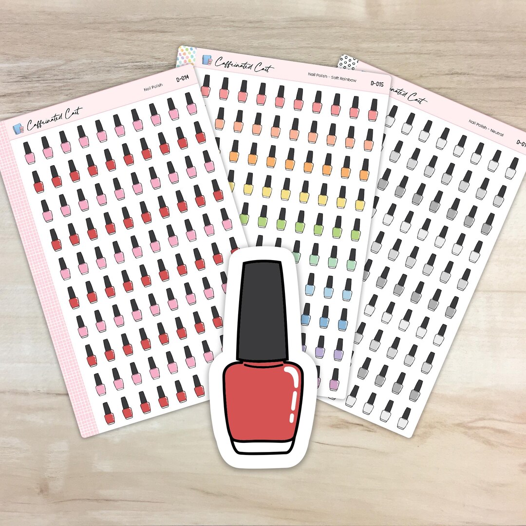 Nail Polish Doodle Icon Stickers - Etsy