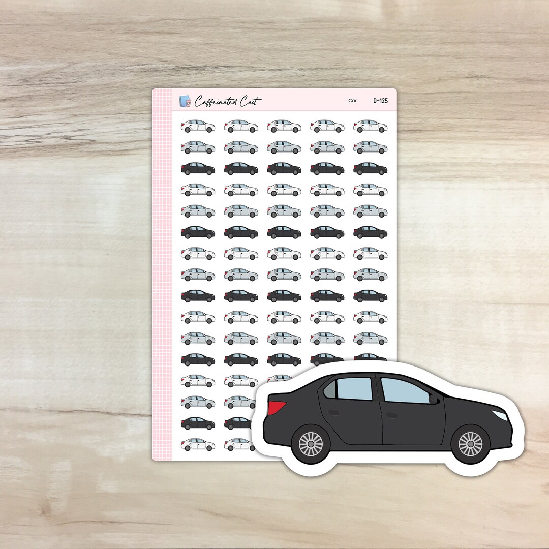 Car Doodle Icon Stickers D-125 - Etsy