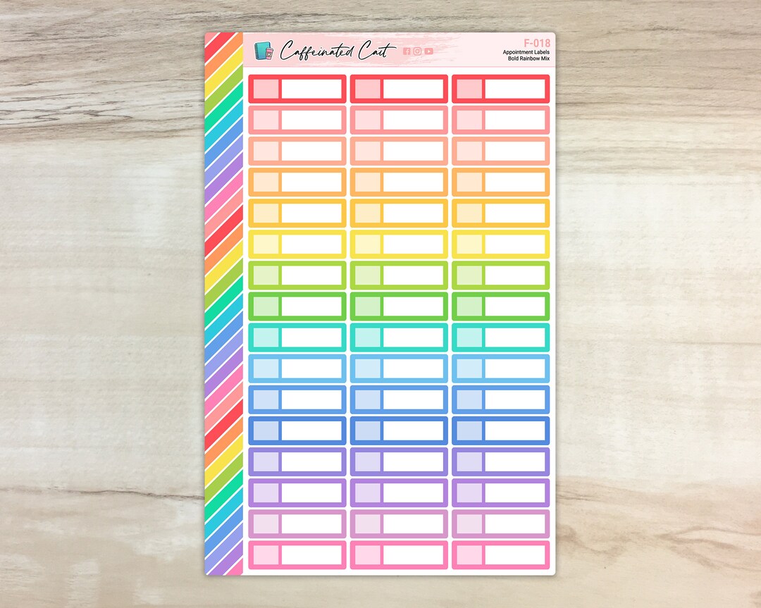 Appointment Labels Bold Rainbow Mix F-018 - Etsy