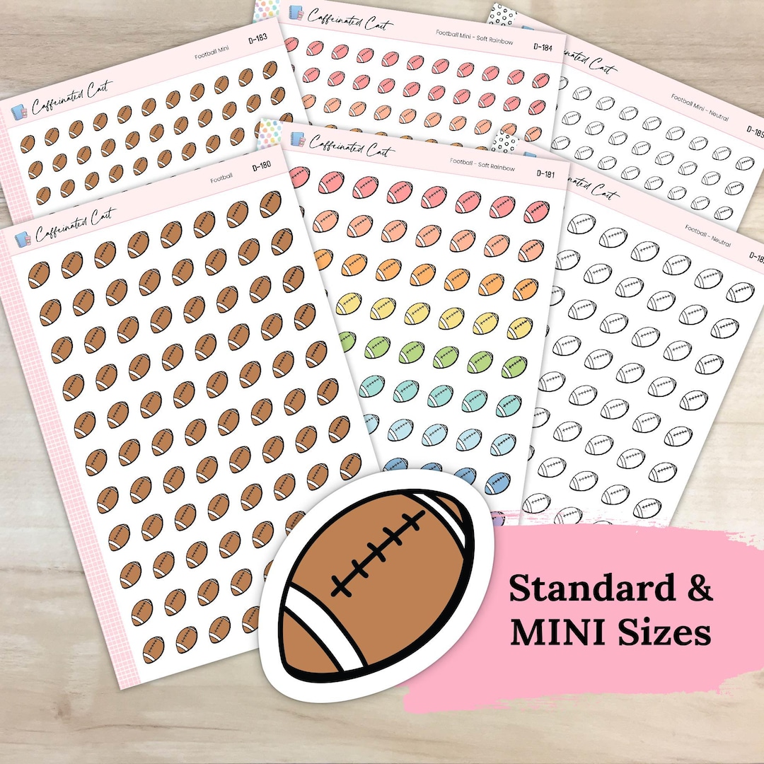 Football Doodle Icon Stickers - Etsy