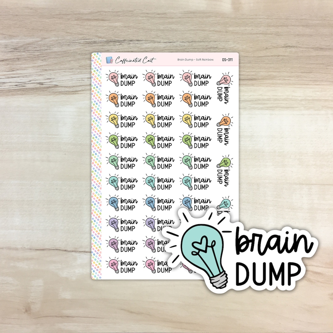 Brain Dump Icon Stickers - Soft Rainbow Colorway [ DS-011 ] - Etsy