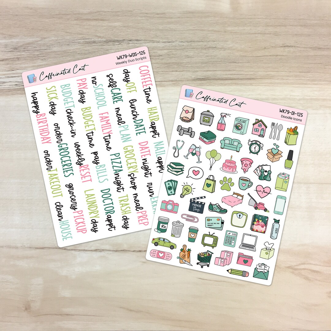 Doodle Icons & Scripts - Peppermint Cocoa [ WK-125 ] - Etsy