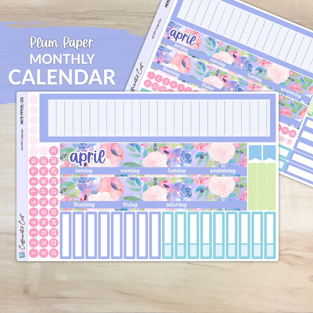 Calendar Kit for PLUM PAPER Planners - Periwinkle [ MK-205 ] - Etsy