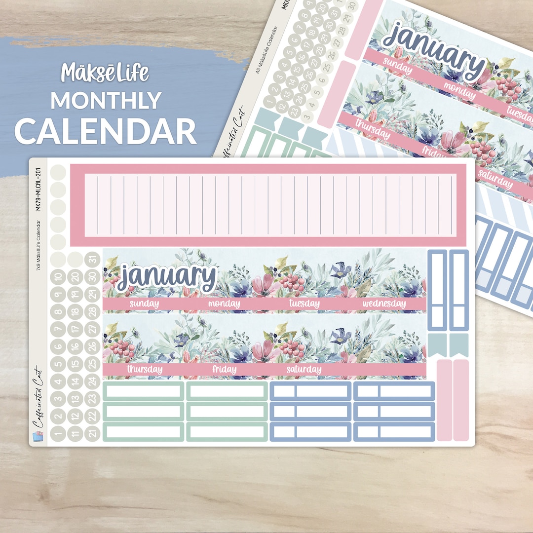Calendar Kit for MAKSELIFE Planners - Arctic [ MK-201 ] - Etsy