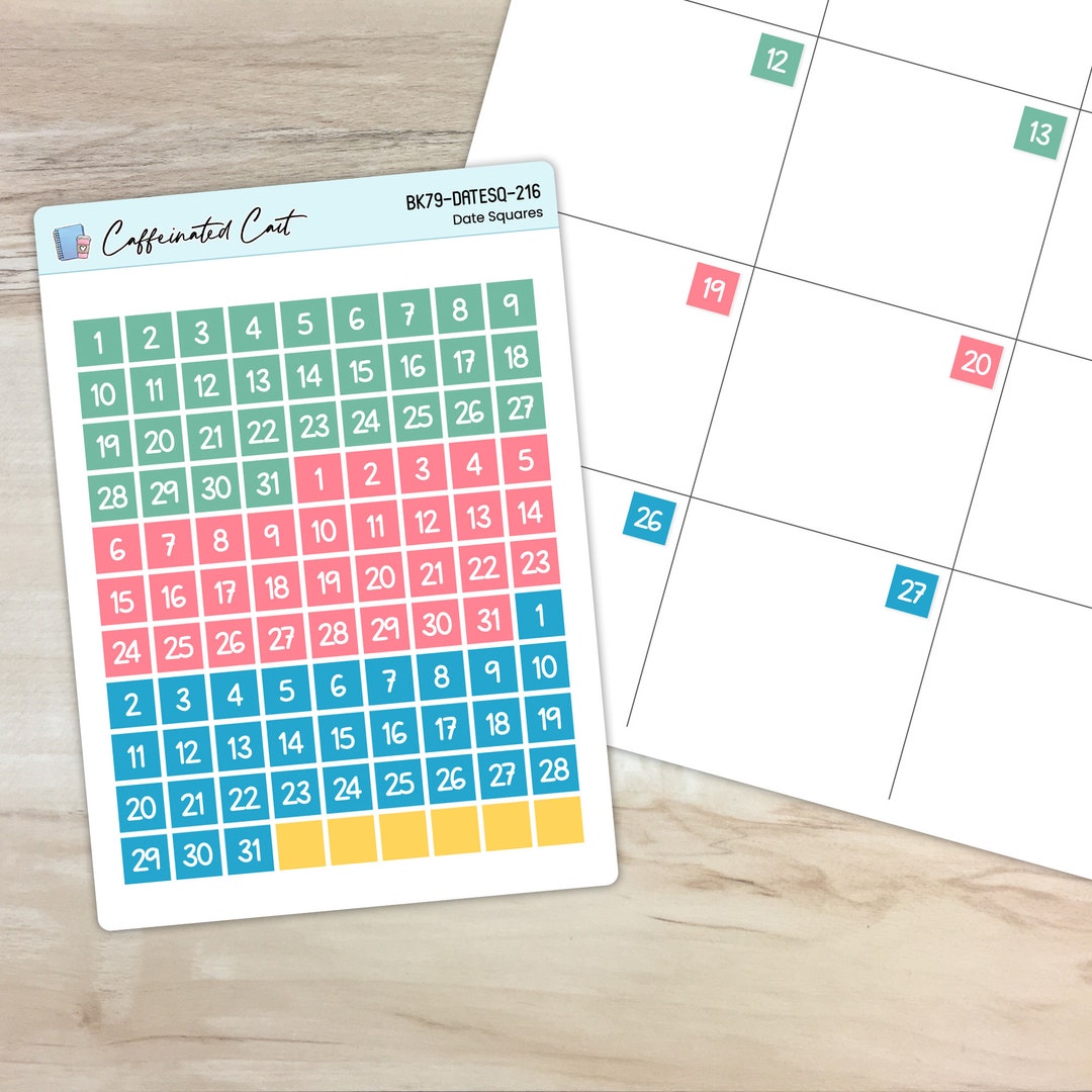 Date Squares - Back to School [ WK-216 ] - Etsy