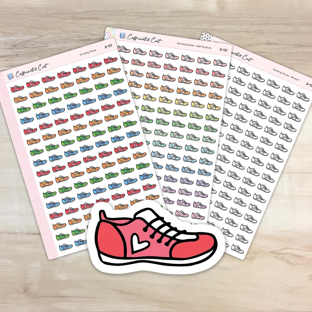 Running Shoes Doodle Icon Stickers - Etsy