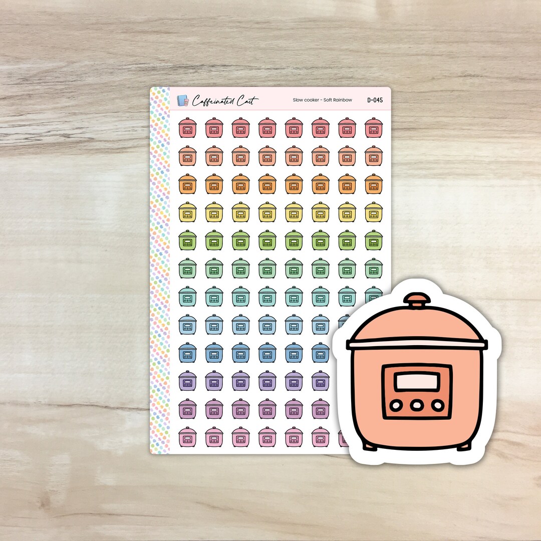 Pressure Cooker Doodle Icon Stickers Soft Rainbow Colorway - Etsy