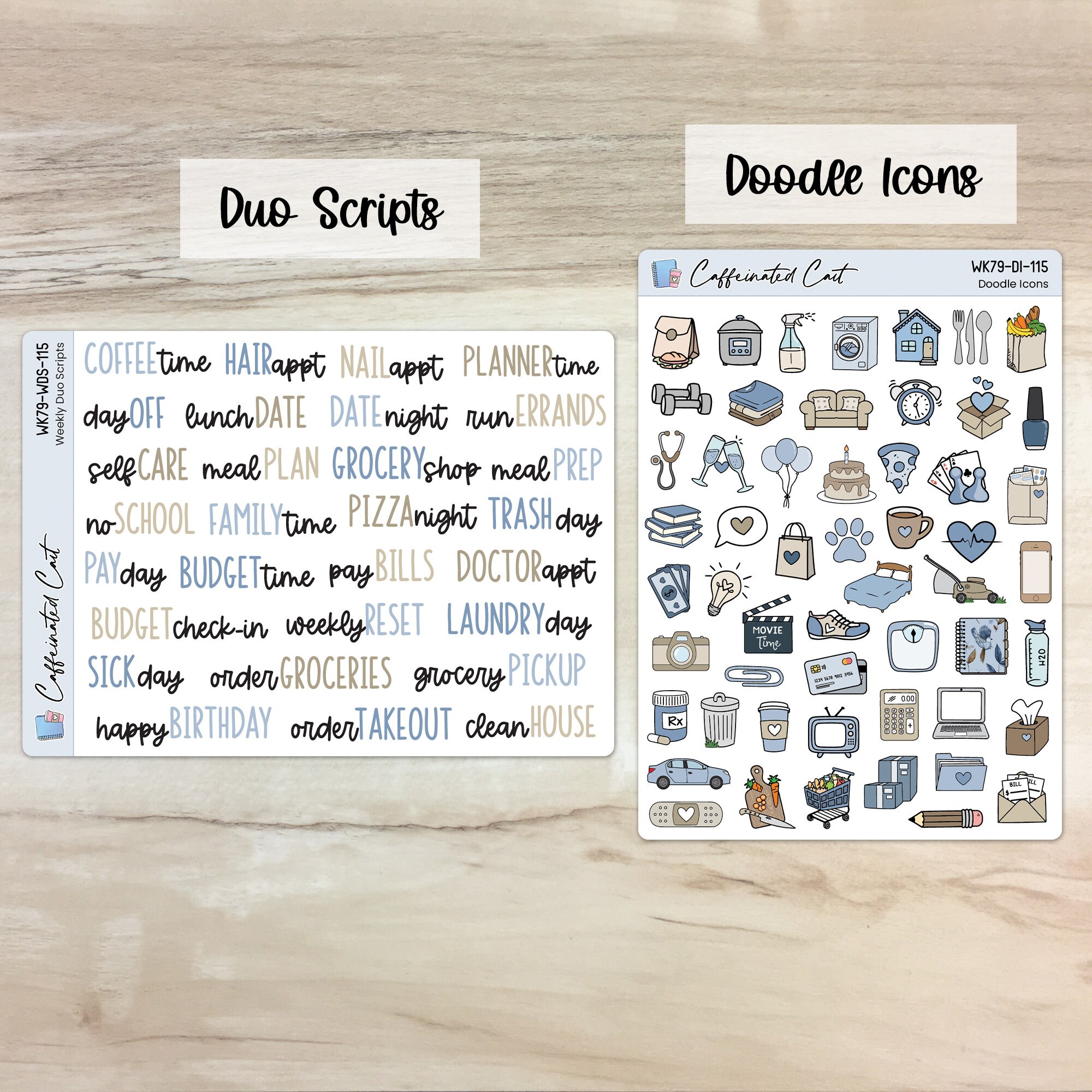 Doodle Icons & Scripts Flutter WK-115 - Etsy