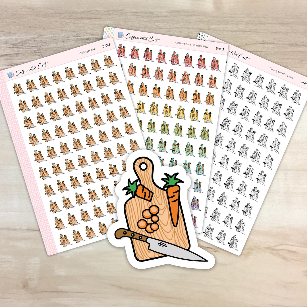 Meal Prep Doodle Icon Stickers - Etsy