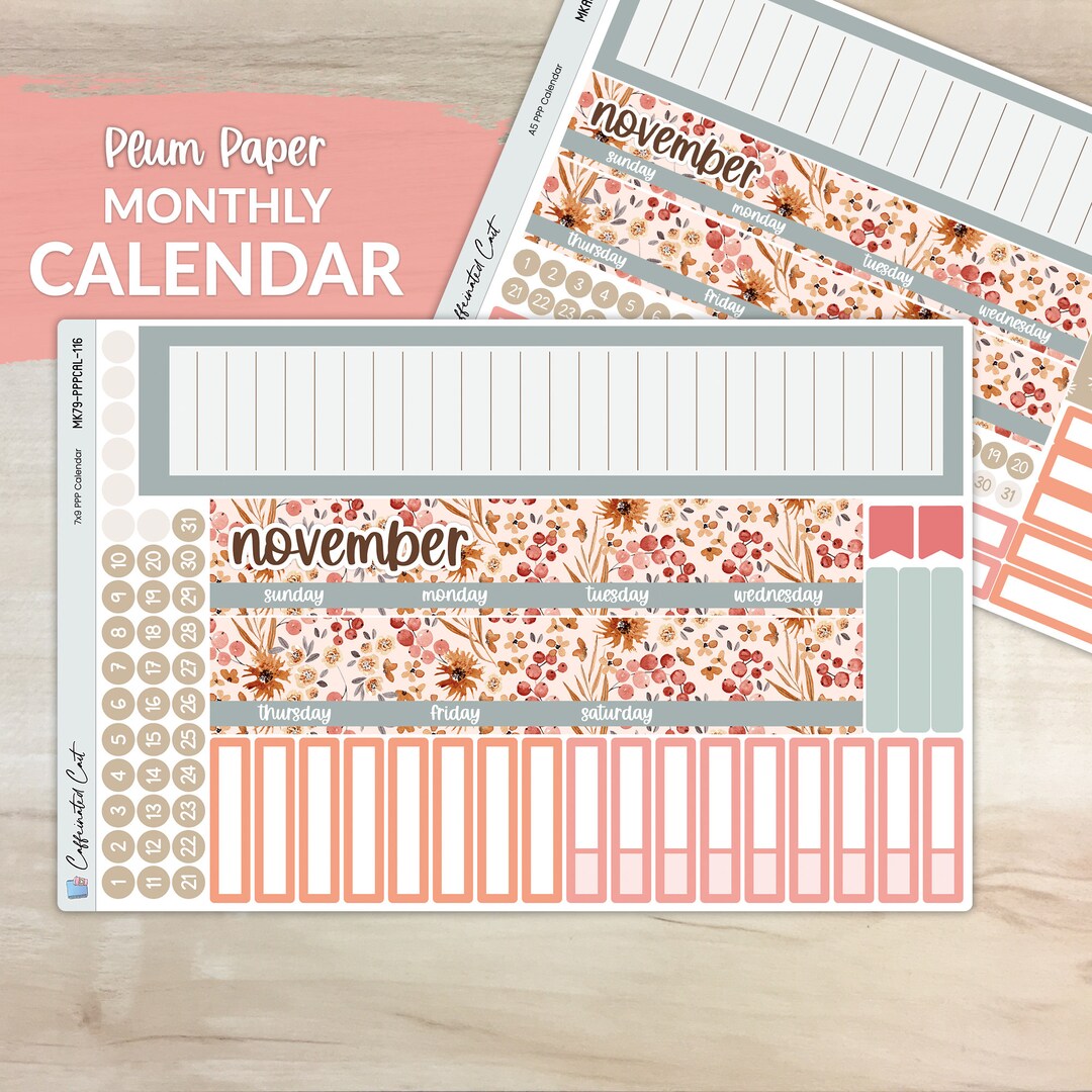 Calendar Kit for PLUM PAPER Planners - Cranberry Frost [ MK-116 ] - Etsy