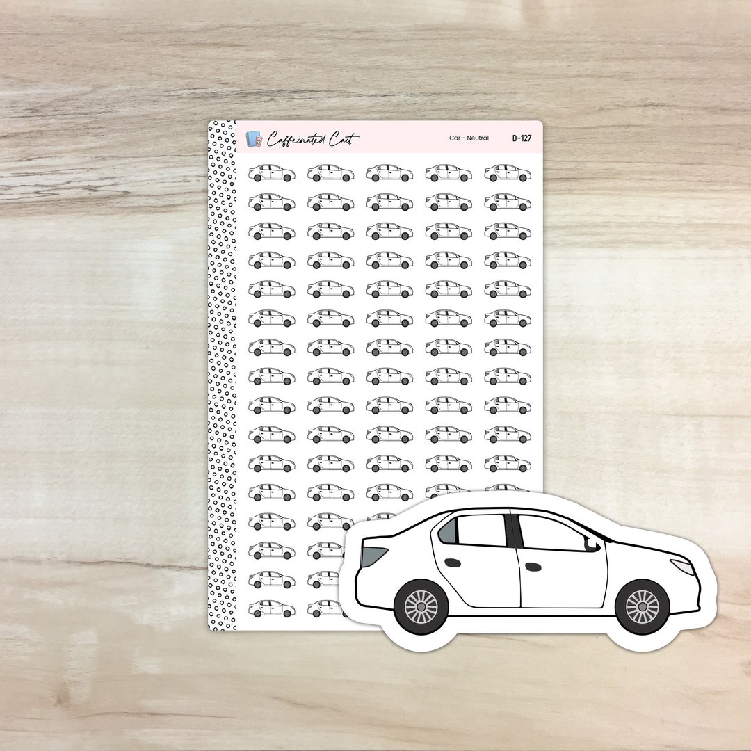 Car Doodle Icon Stickers Neutral Colorway D-127 - Etsy