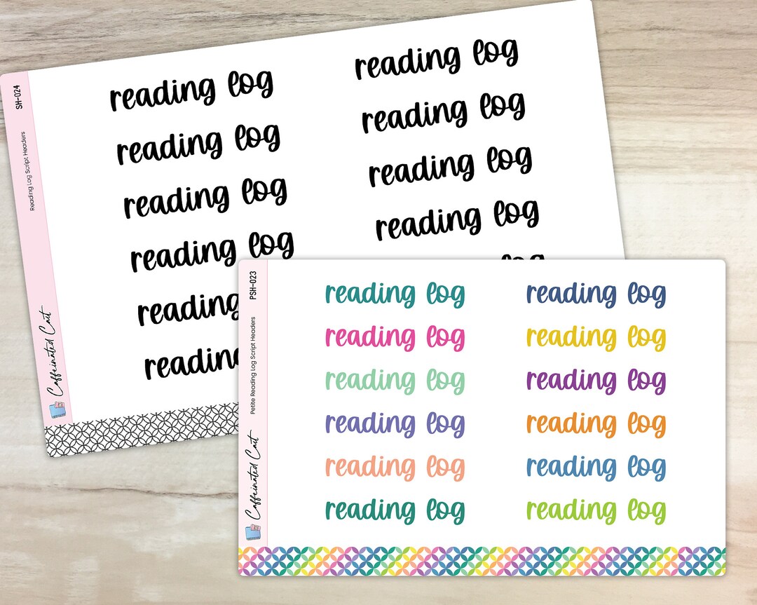 Reading Log Script Header Stickers - Font C - Etsy