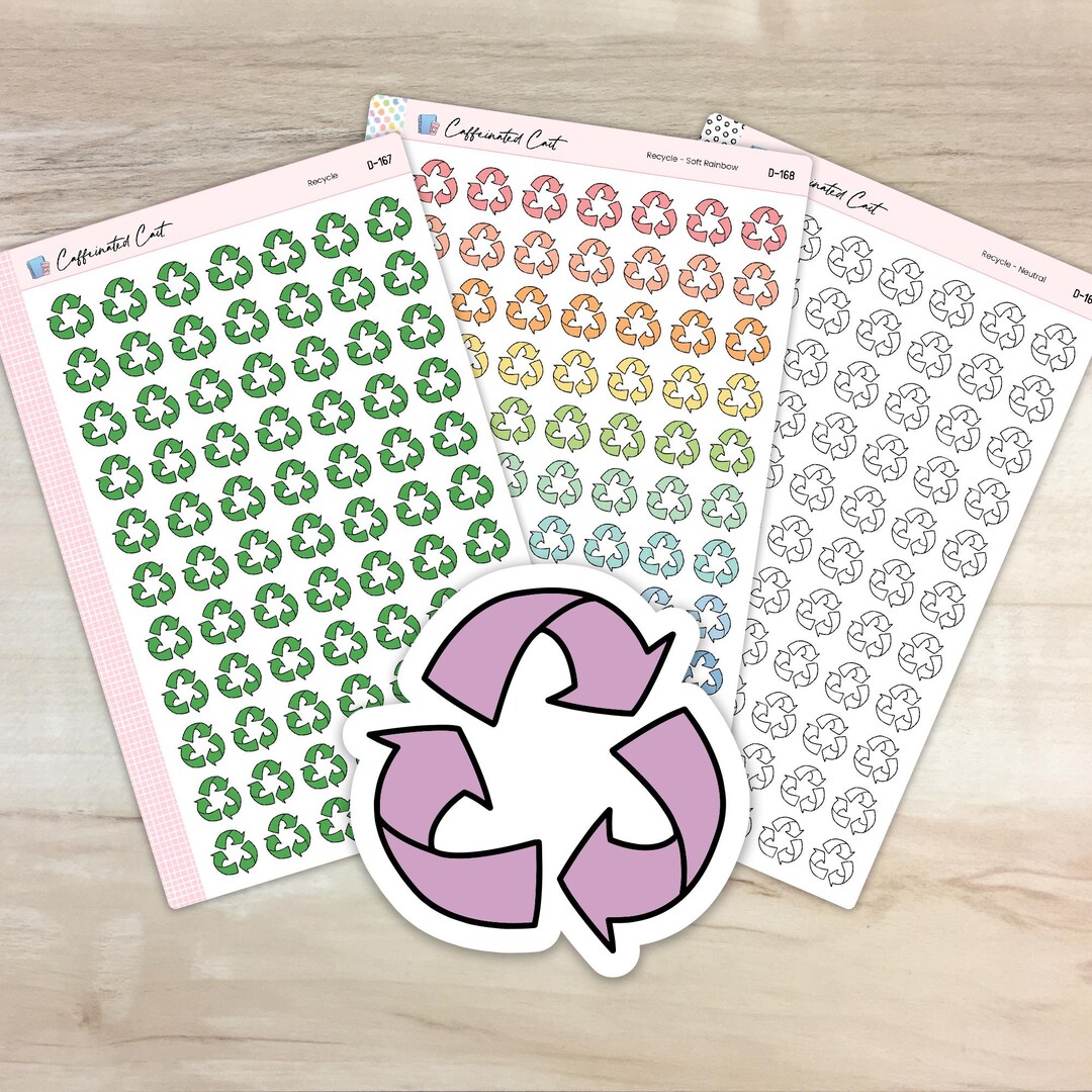 Recycling Doodle Icon Stickers - Etsy