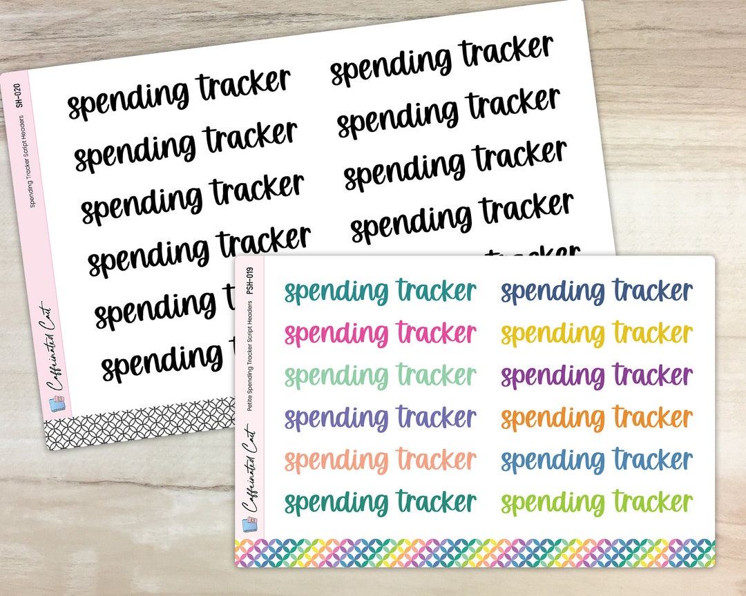 Spending Tracker Script Header Stickers - Font C - Etsy