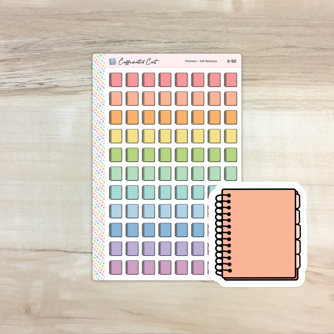 Planner Doodle Icon Stickers Soft Rainbow Colorway D-150 - Etsy