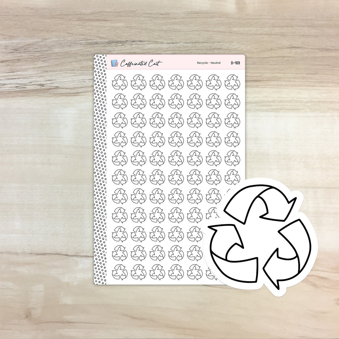 Recycling Doodle Icon Stickers Neutral Colorway D-169 - Etsy