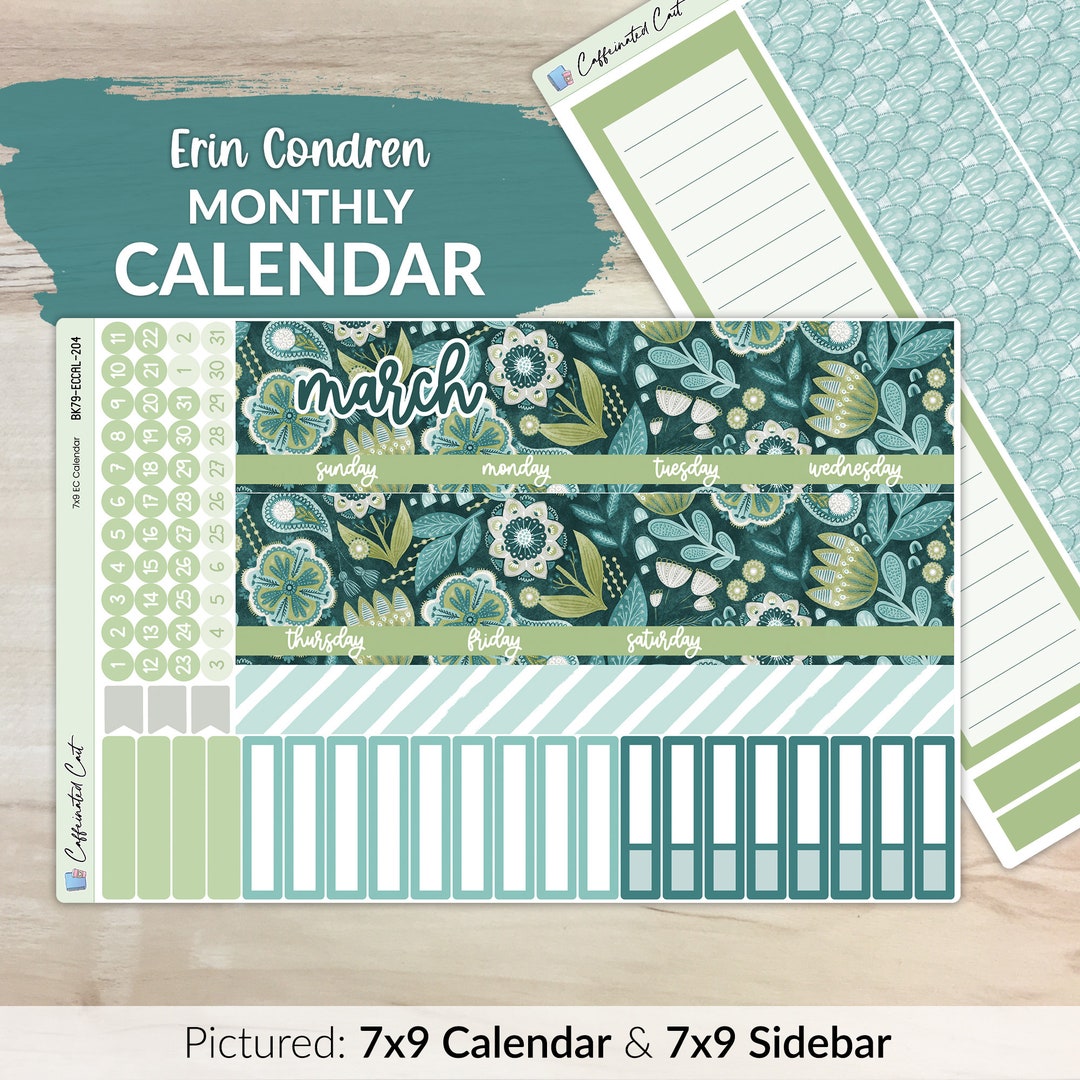 Calendar Kit for ERIN CONDREN Planners - Paisley [ MK-204 ] - Etsy