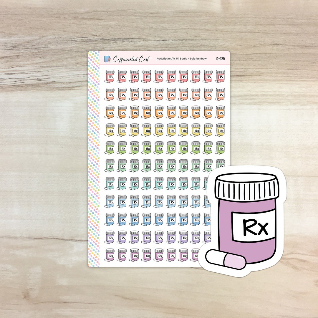 Rx Doodle Icon Stickers Soft Rainbow Colorway D-129 - Etsy