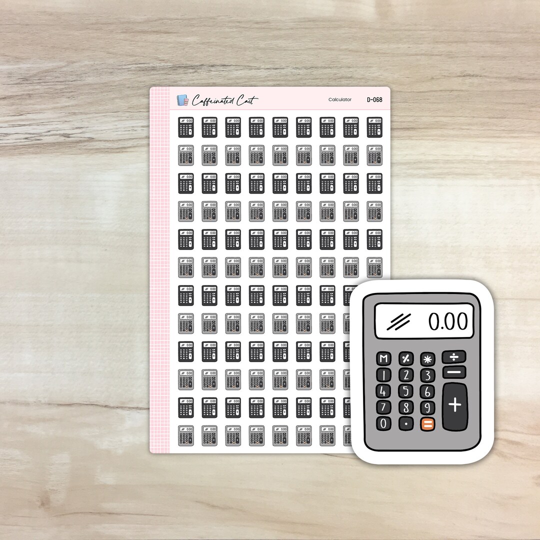Calculator Doodle Icon Stickers D-068 - Etsy