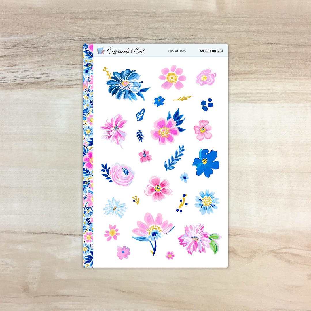 Decorative Clip Art - Preppy Floral [ WK-234 ] - Etsy