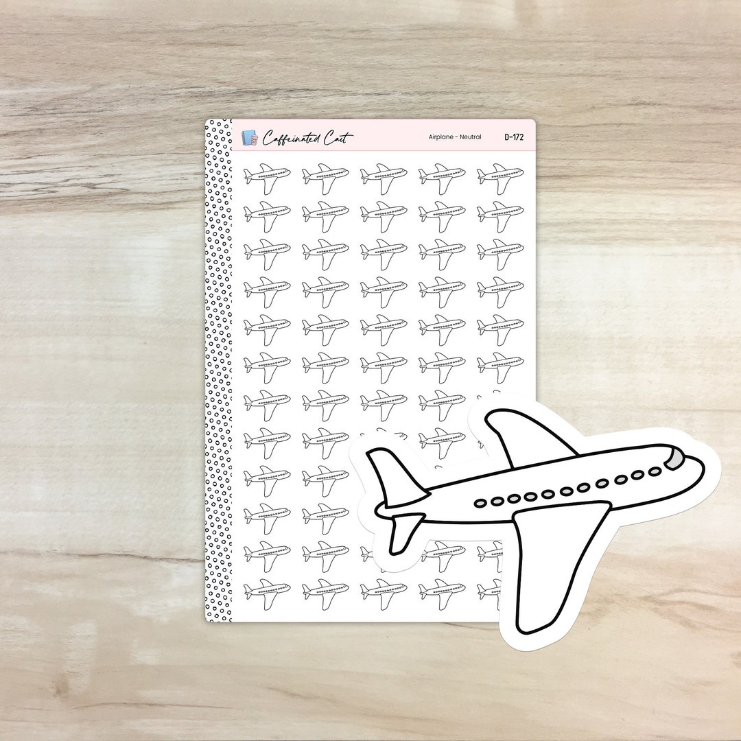 Airplane Doodle Icon Stickers Neutral Colorway D-172 - Etsy