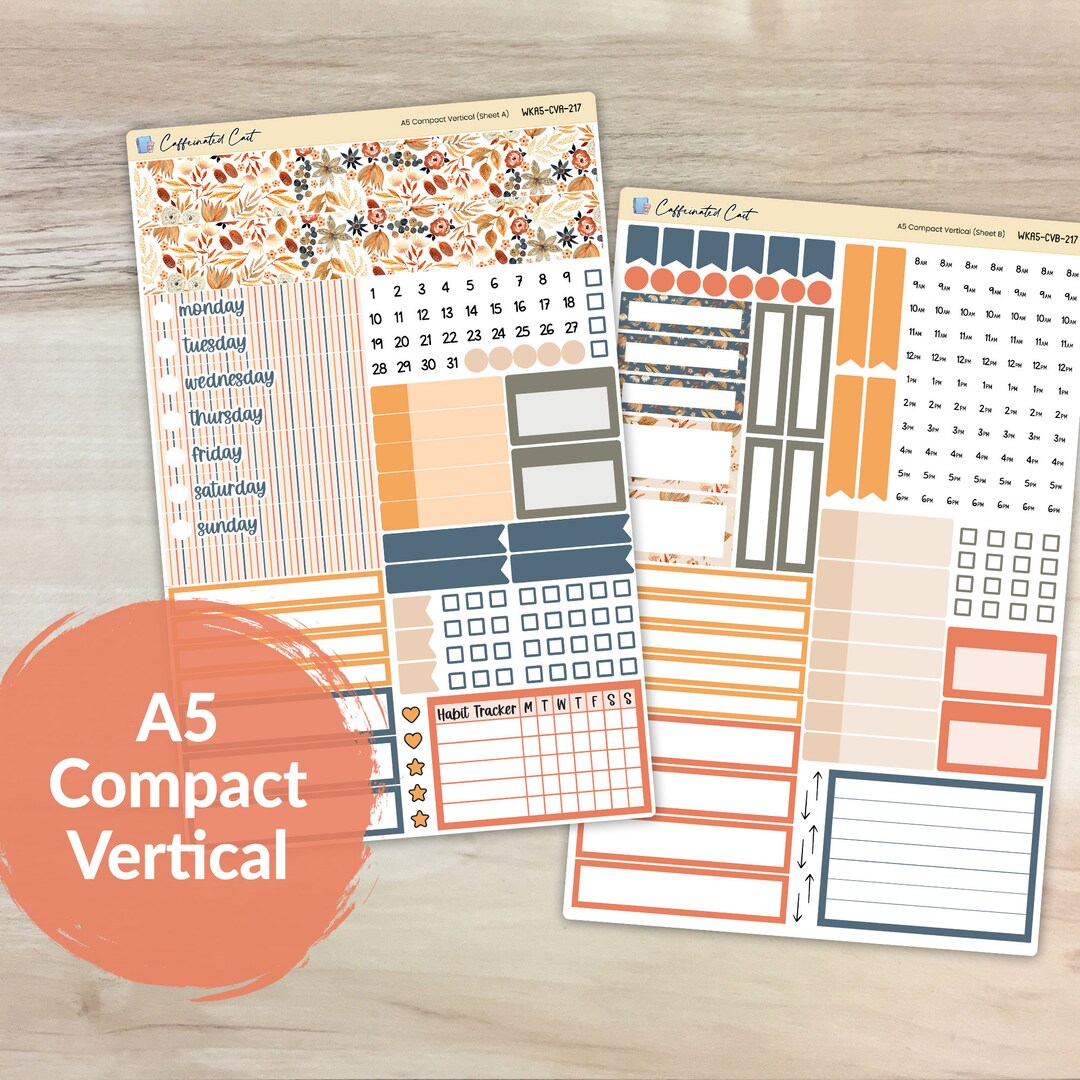 A5 Compact Vertical Kit - Amber & Rust [ WK-217 ] - Etsy