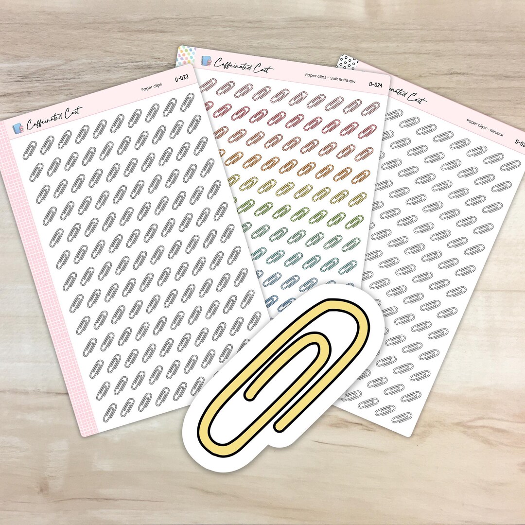 Paper Clip Doodle Icon Stickers - Etsy