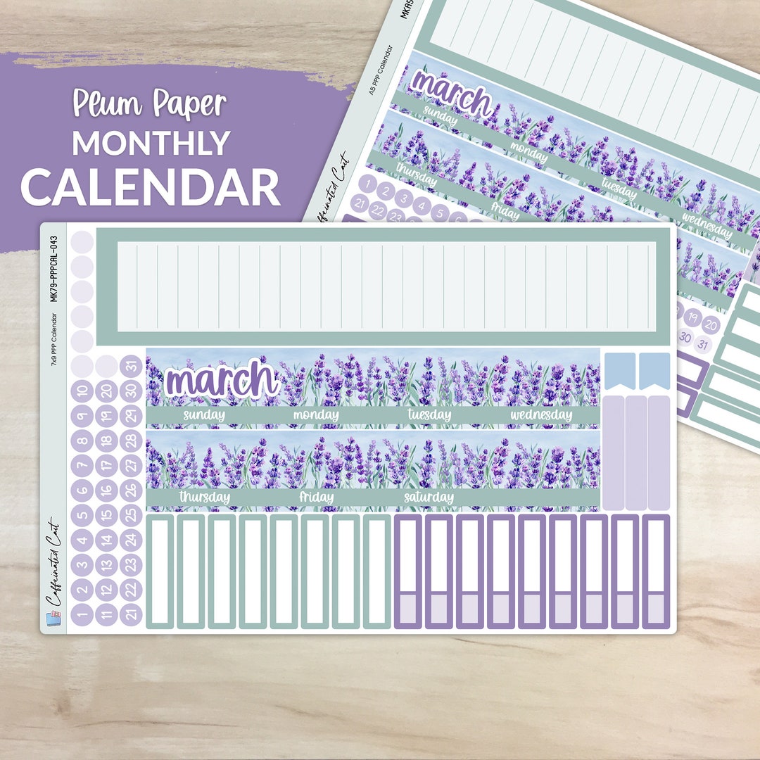 Calendar Kit for PLUM PAPER Planners - Lavender Fields [ MK-043 ] - Etsy