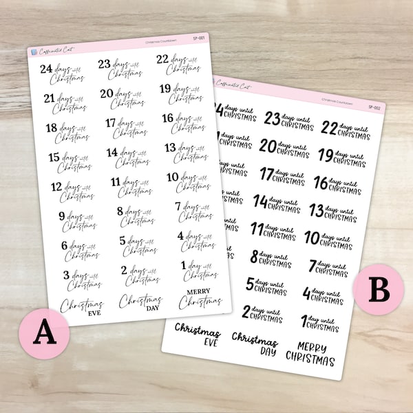 Christmas Countdown Stickers - Etsy