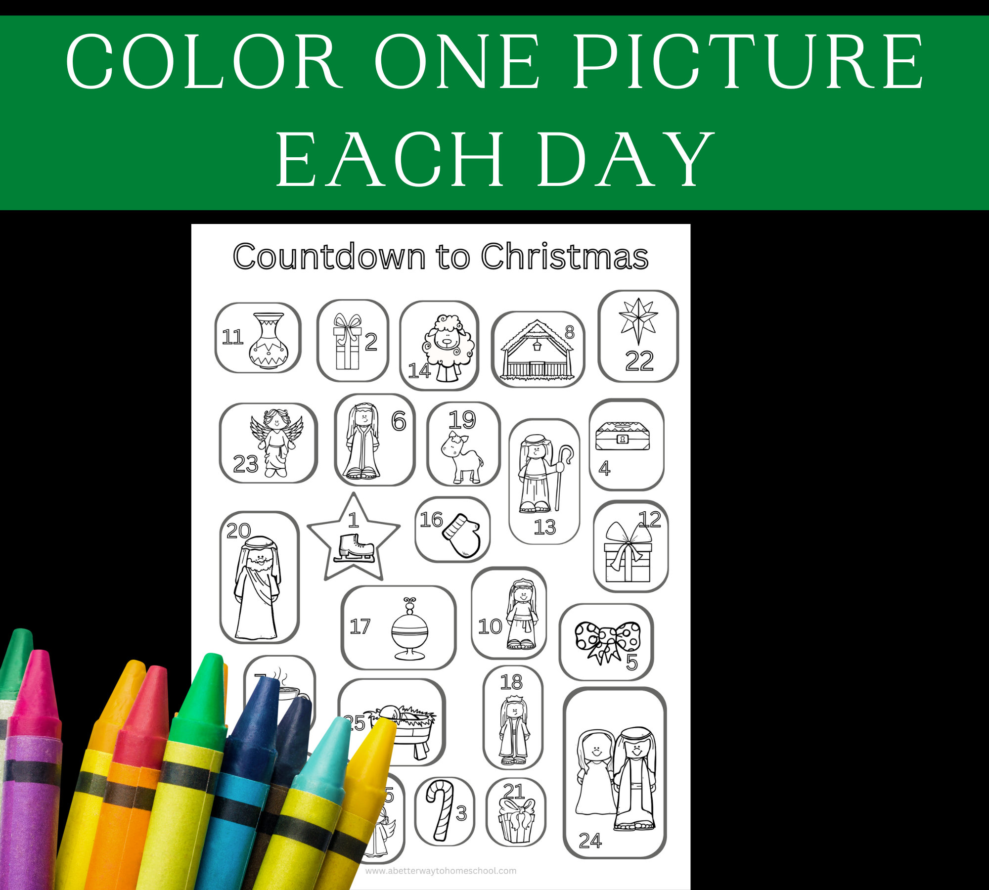 Christmas Countdown Calendar Printable, Countdown to Christmas, Advent ...