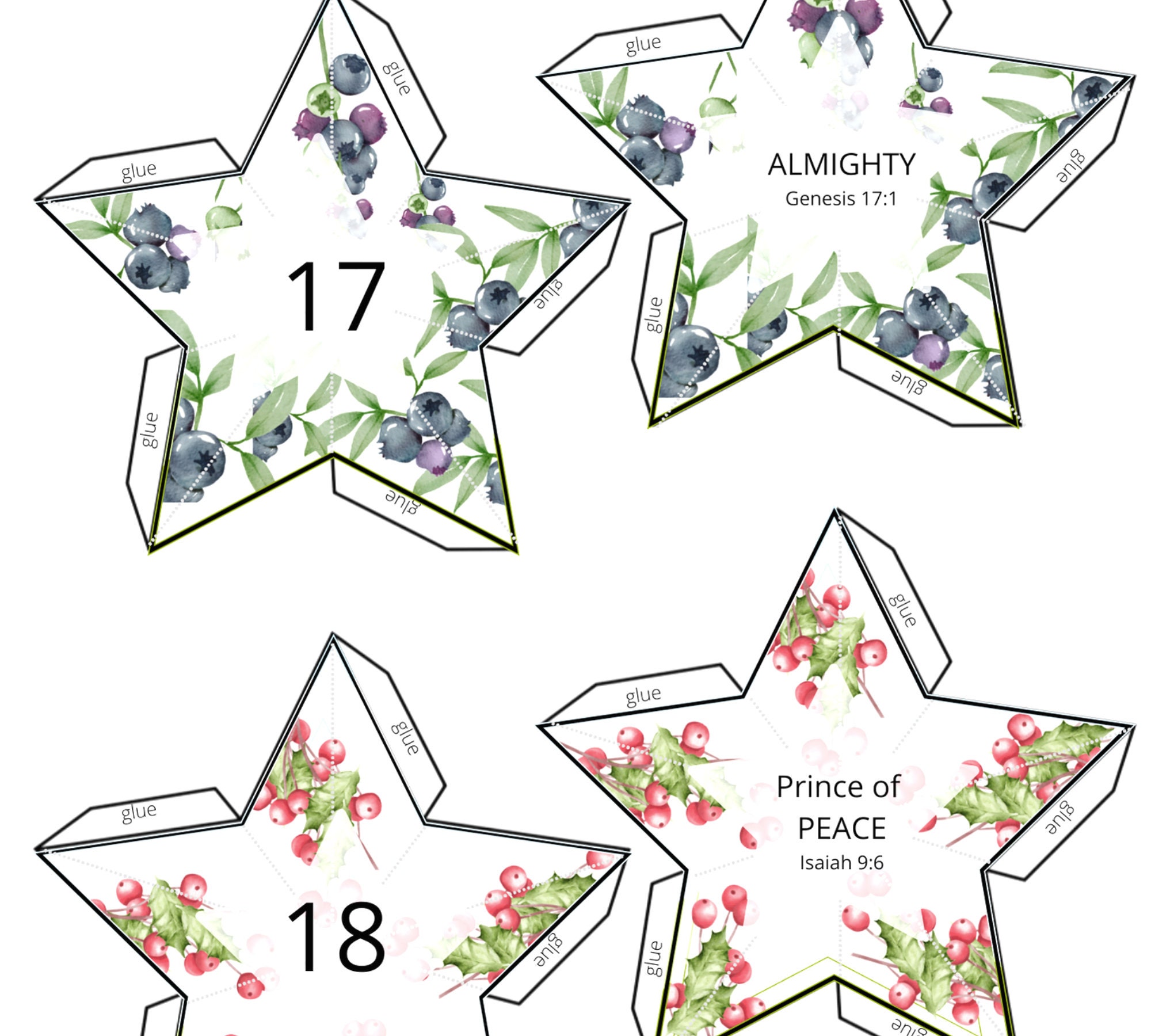 Ornament Advent Calendar, Names of Christ Ornaments, Names of God ...