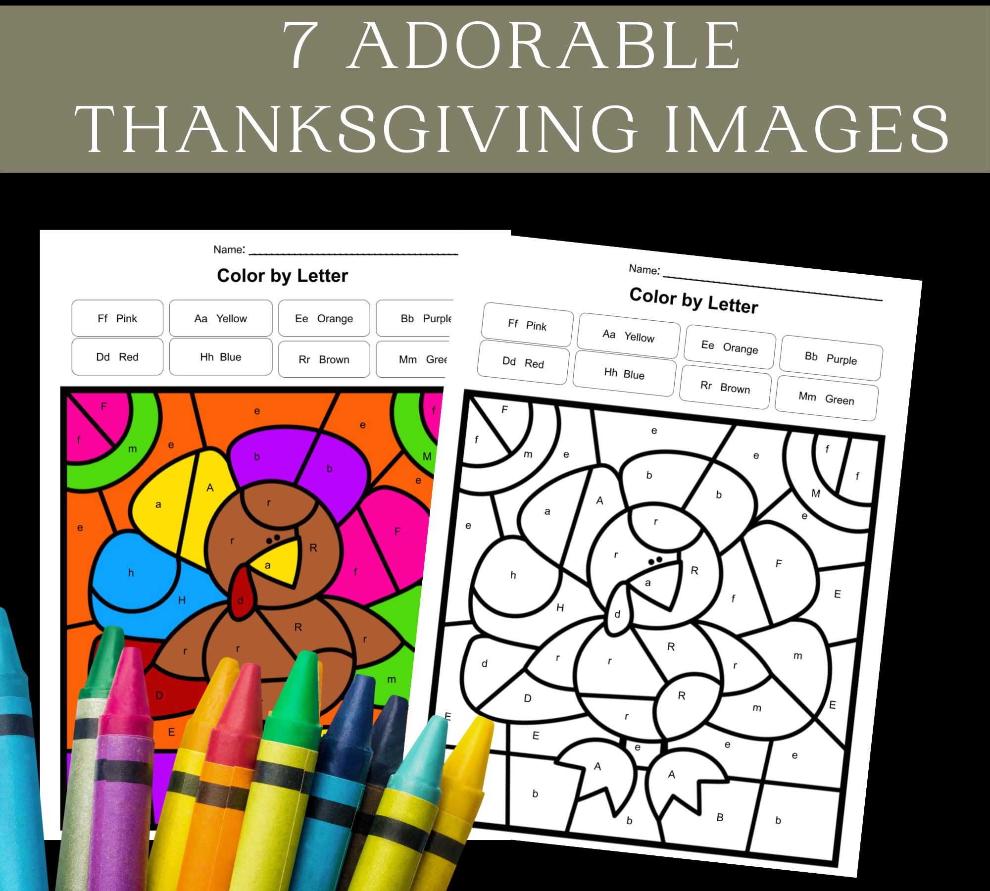 Thanksgiving Color by Alphabet, Color by ABC, Thanksgiving Fun ...