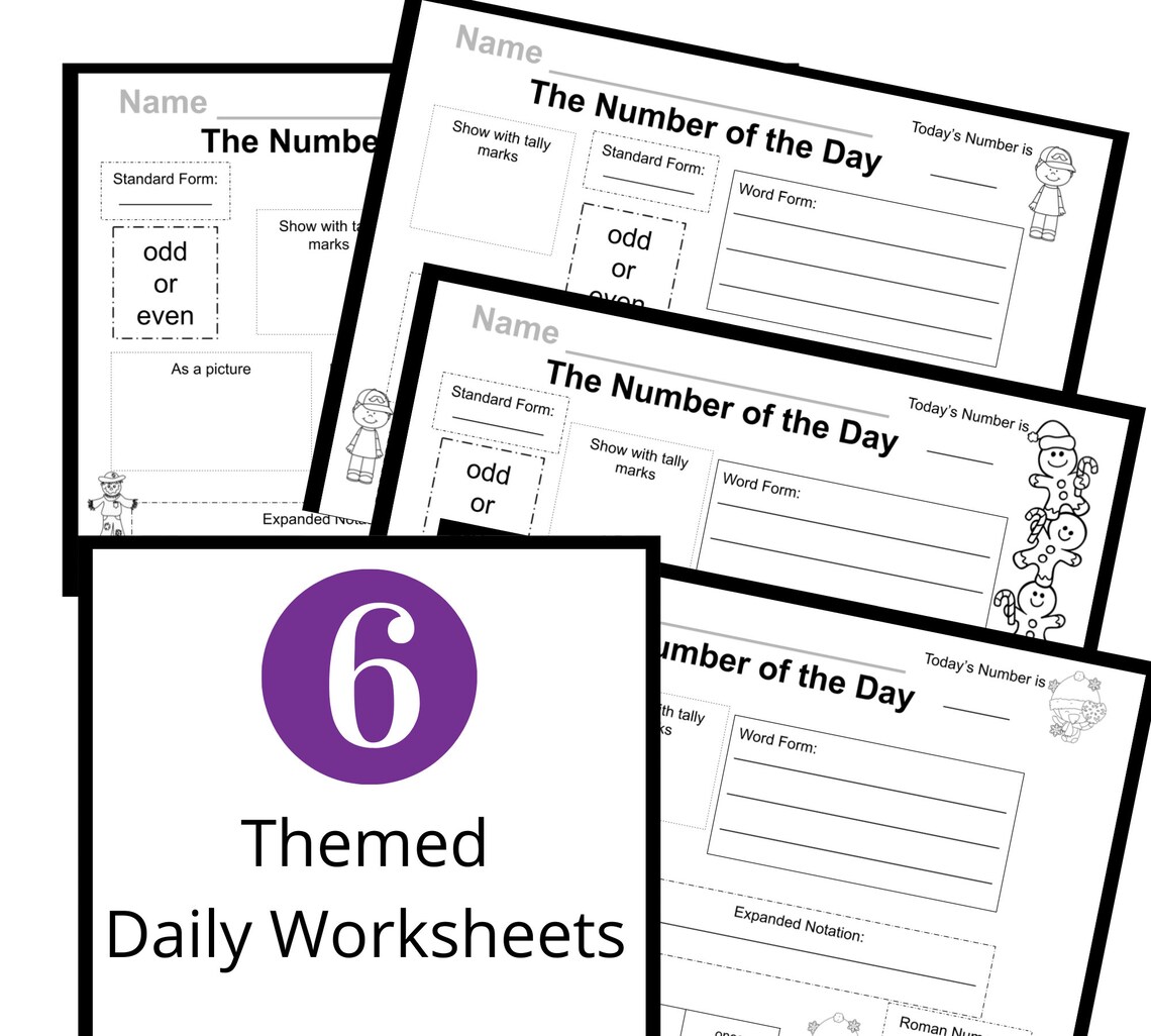 Number of the Day Worksheets, Kindergarten Numbers, Learn Numbers, Math ...