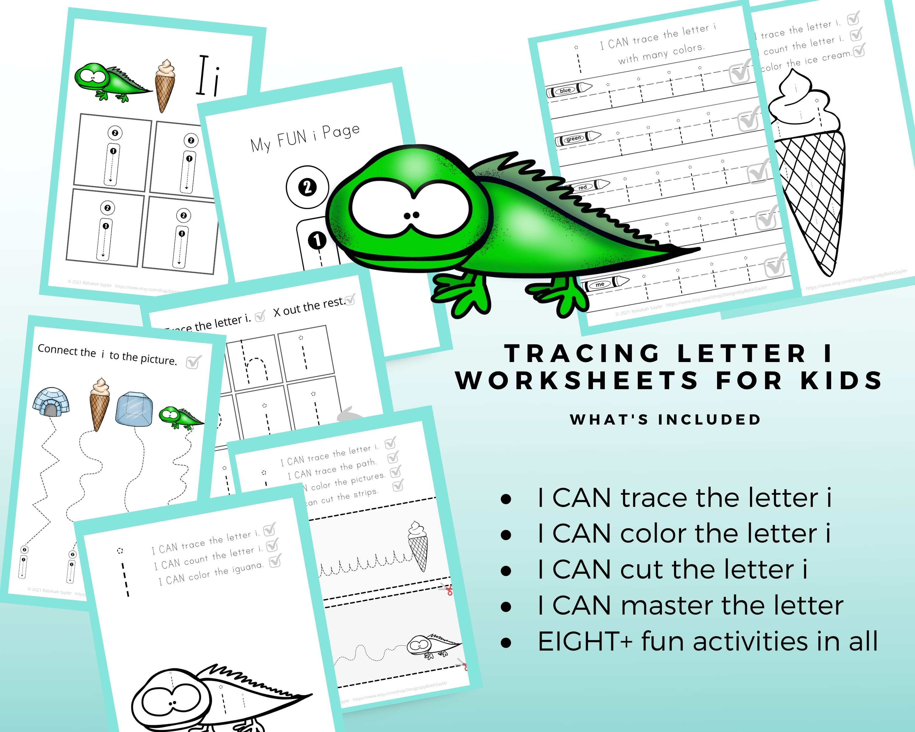 Alphabet Tracing Printables, Tracing Letter I Worksheets, Kindergarten ...