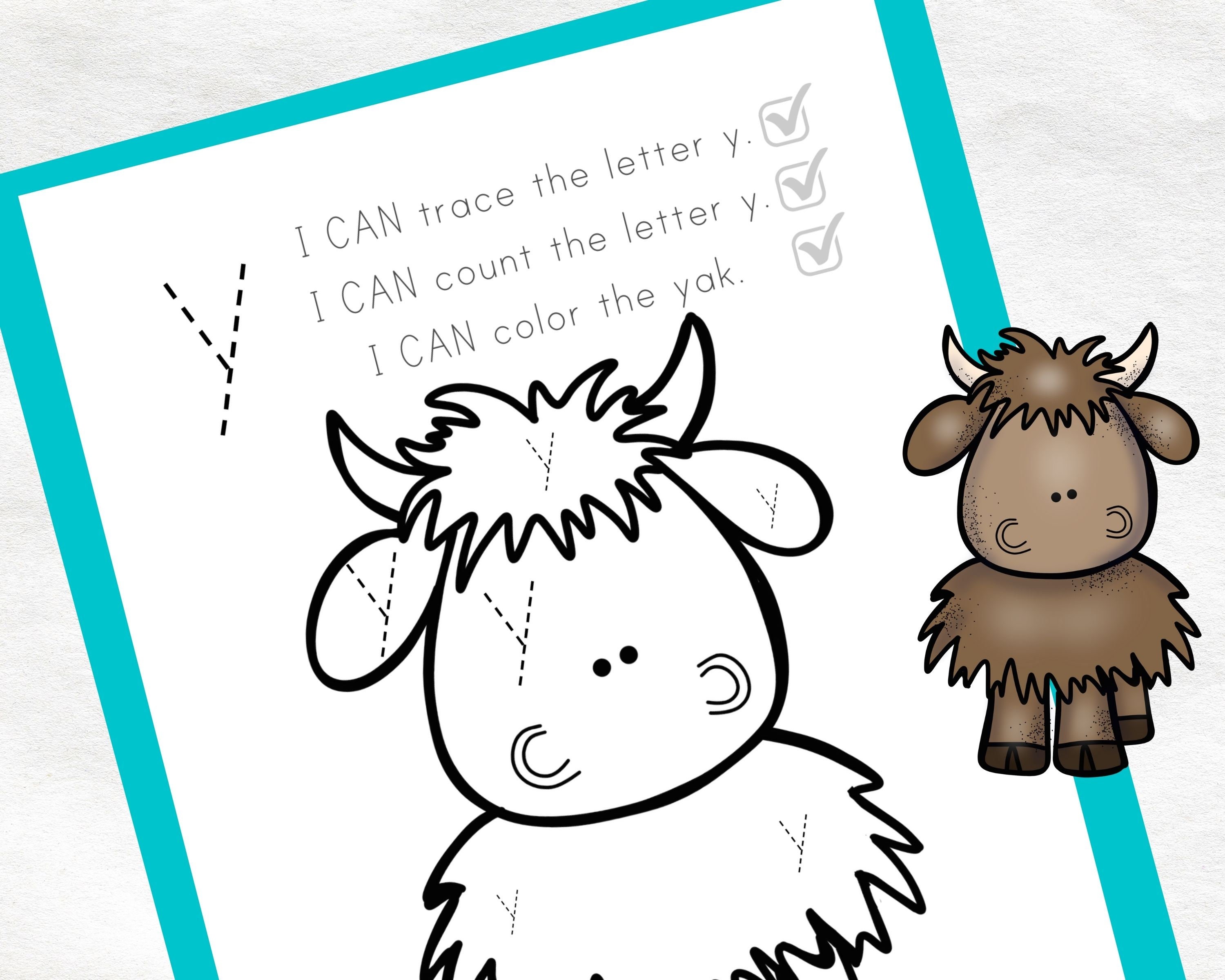 Preschool Tracing Pages Tracing Letter Y Worksheets Tracing - Etsy