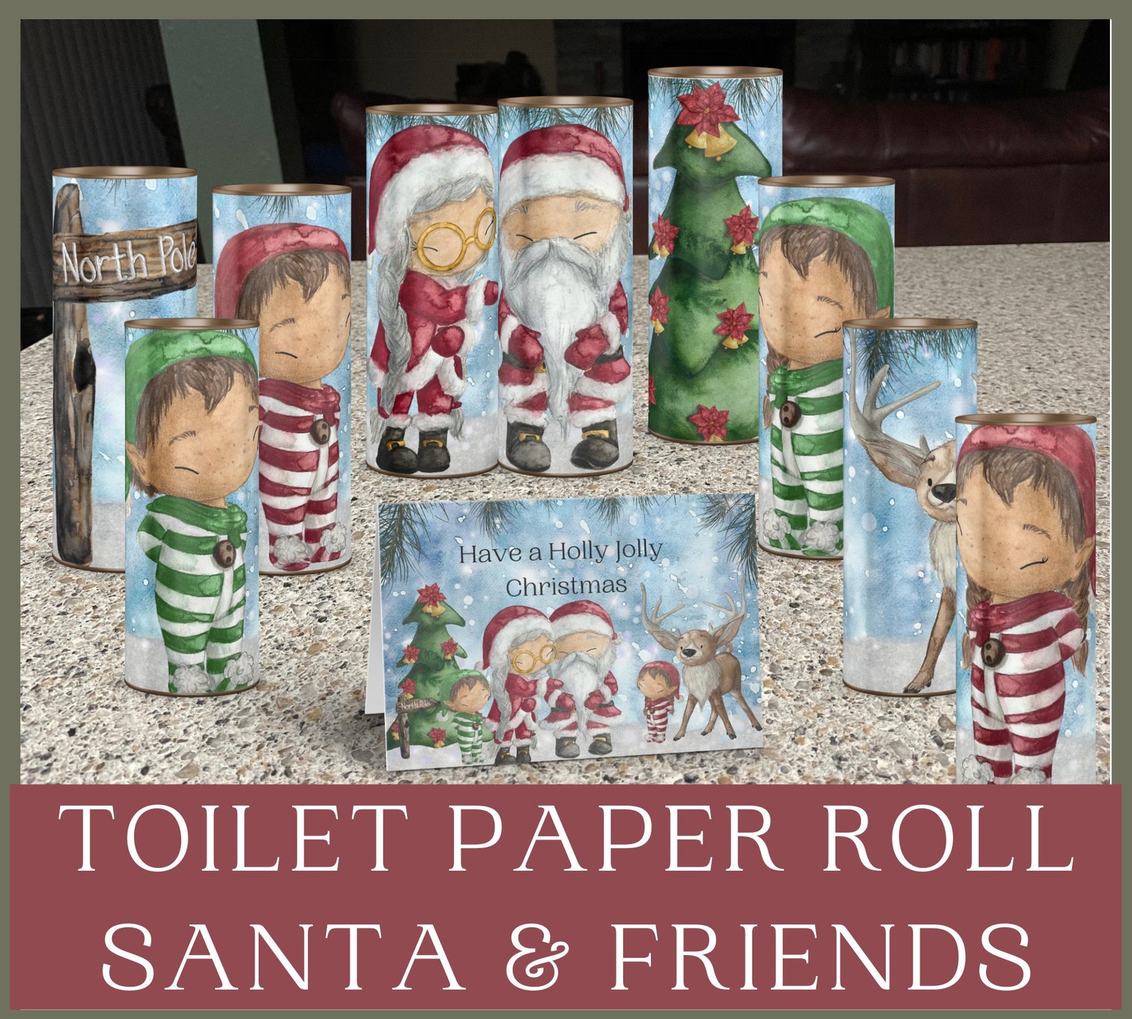 Toilet Paper Roll Activities, Santa Paper Craft for Toddlers, DIY Paper ...