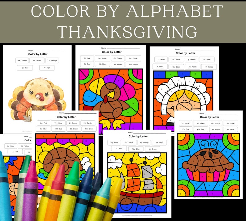 Thanksgiving Color by Alphabet, Color by ABC, Thanksgiving Fun ...