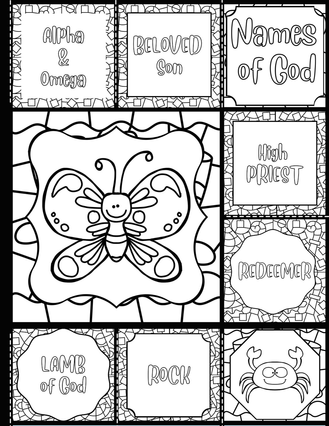 Names of God Printable, Bible Coloring, Prayer Coloring, Bible Study ...