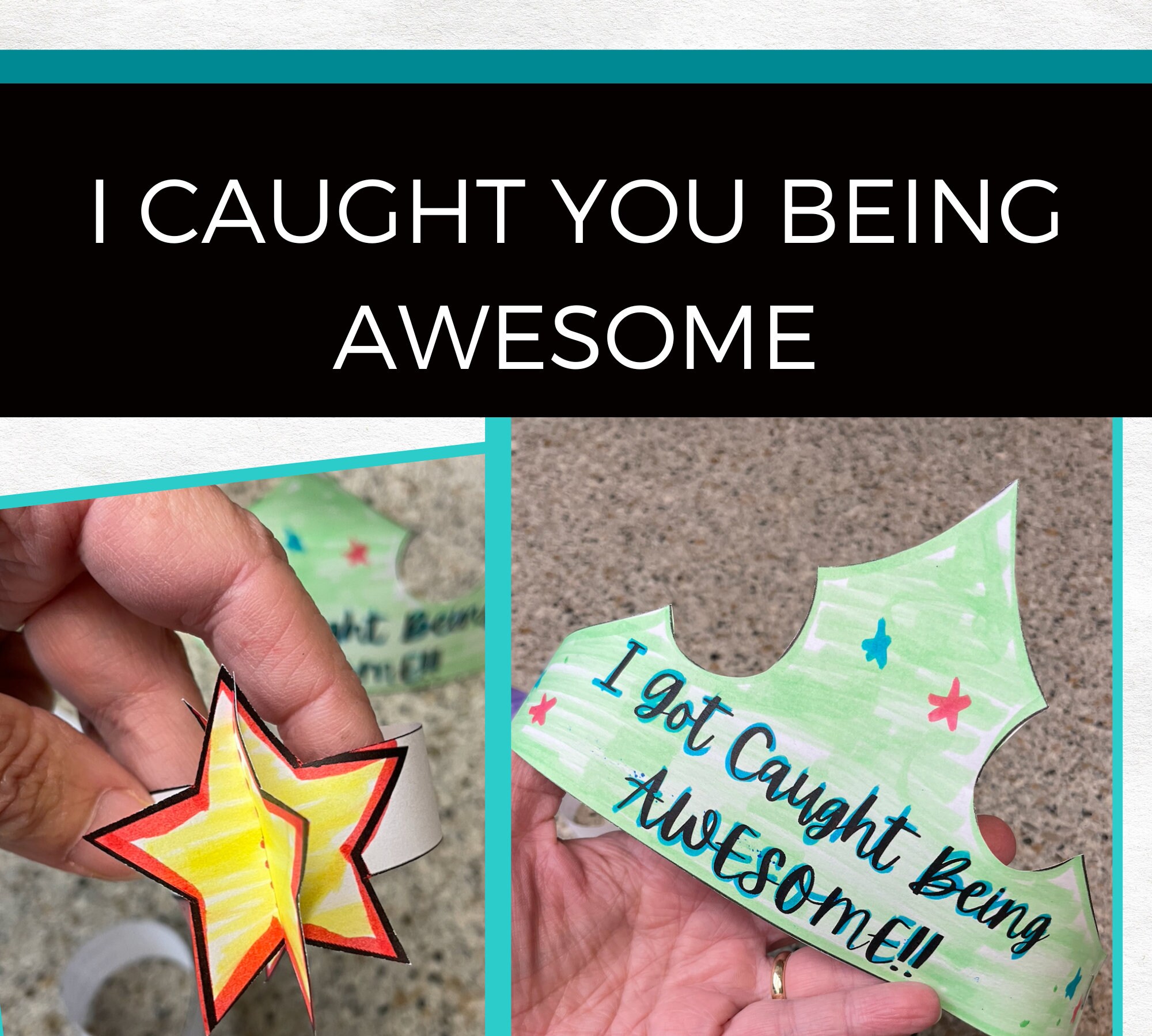 Caught Being Awesome Printable, Paper Bracelets and Crown for Kids ...
