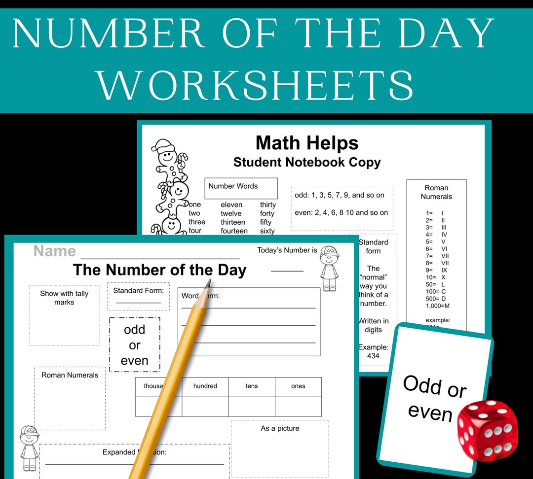 Number of the Day Worksheets, Kindergarten Numbers, Learn Numbers, Math ...
