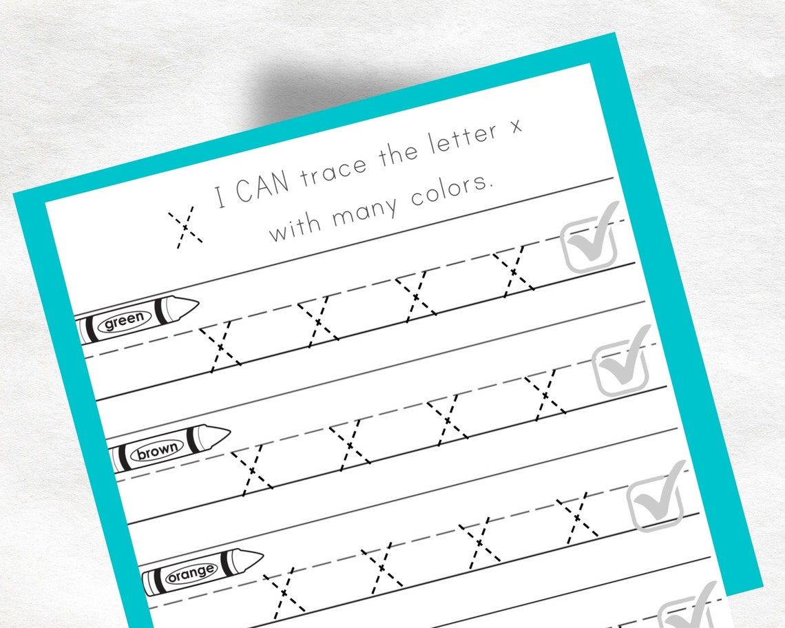 Preschool Tracing Pages Tracing Letter X Worksheets Tracing | Etsy