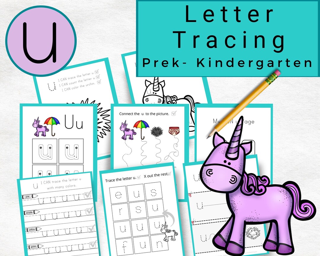 Preschool Tracing Pages, Tracing Letter U Worksheets, Tracing Lowercase ...