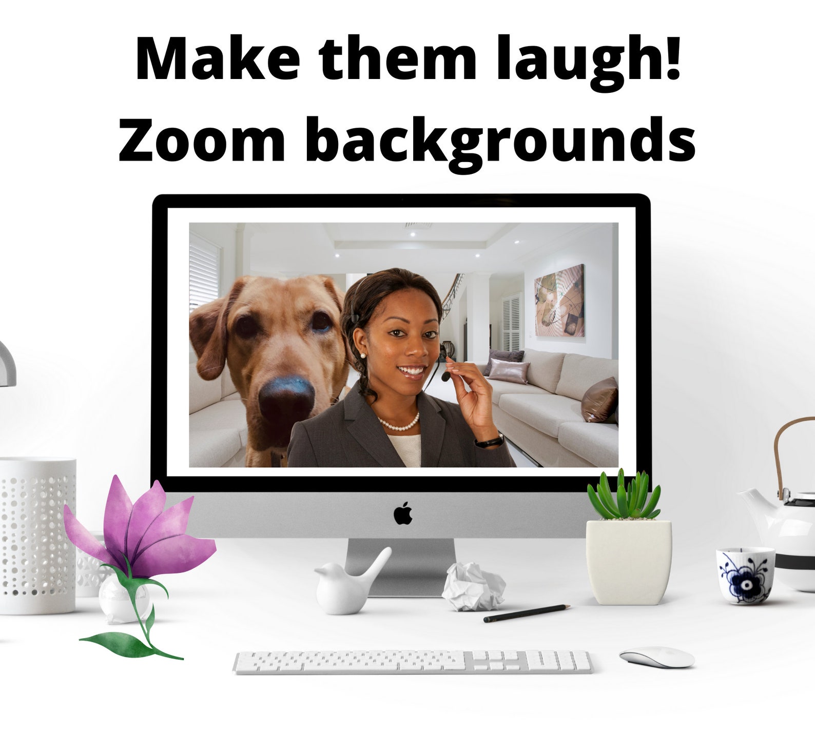 Fun Zoom Virtual Background Image, Zoom Meeting Background, Office ...