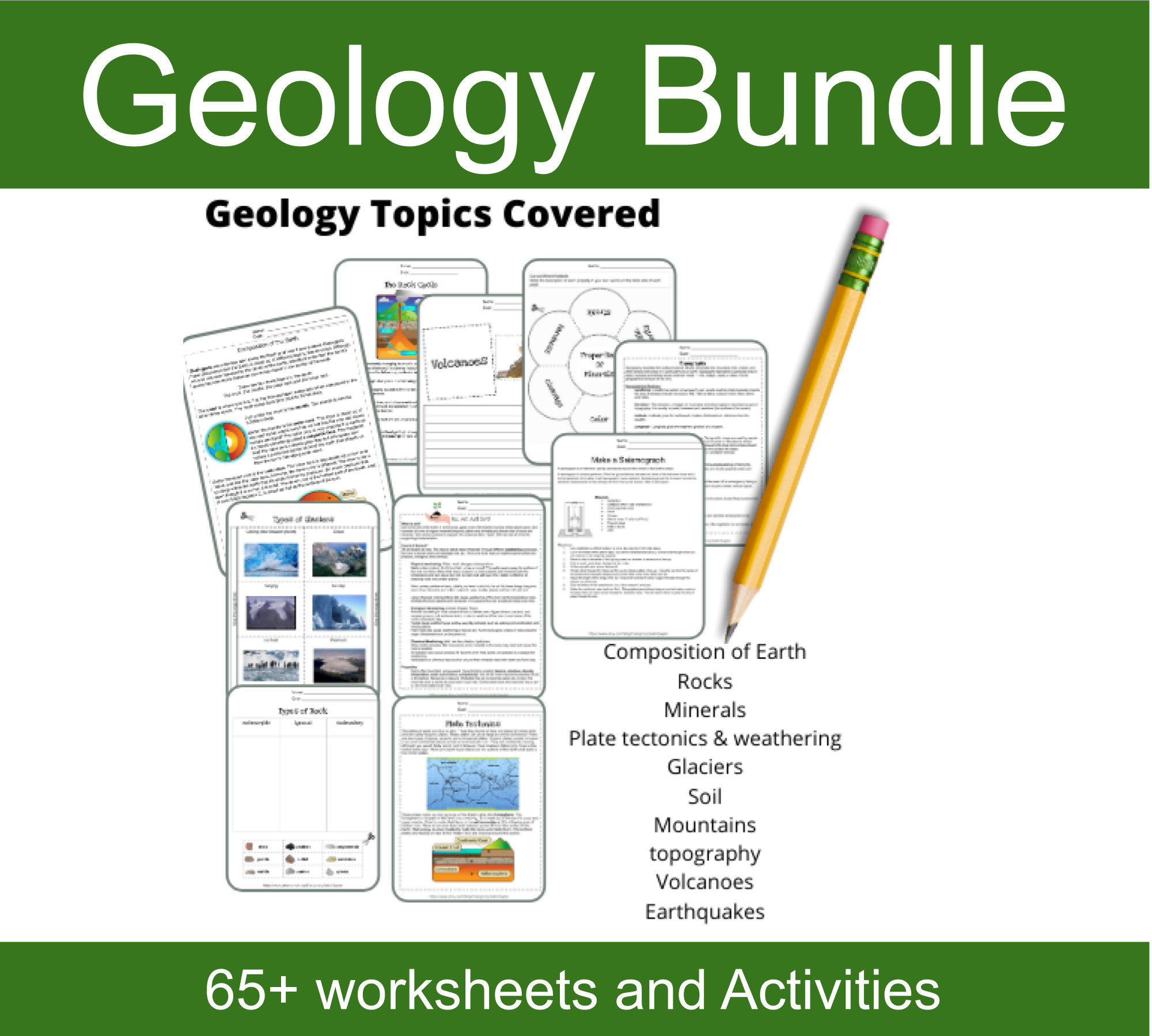 Geology Worksheets for Middle School - Earth Quakes - Topography ...