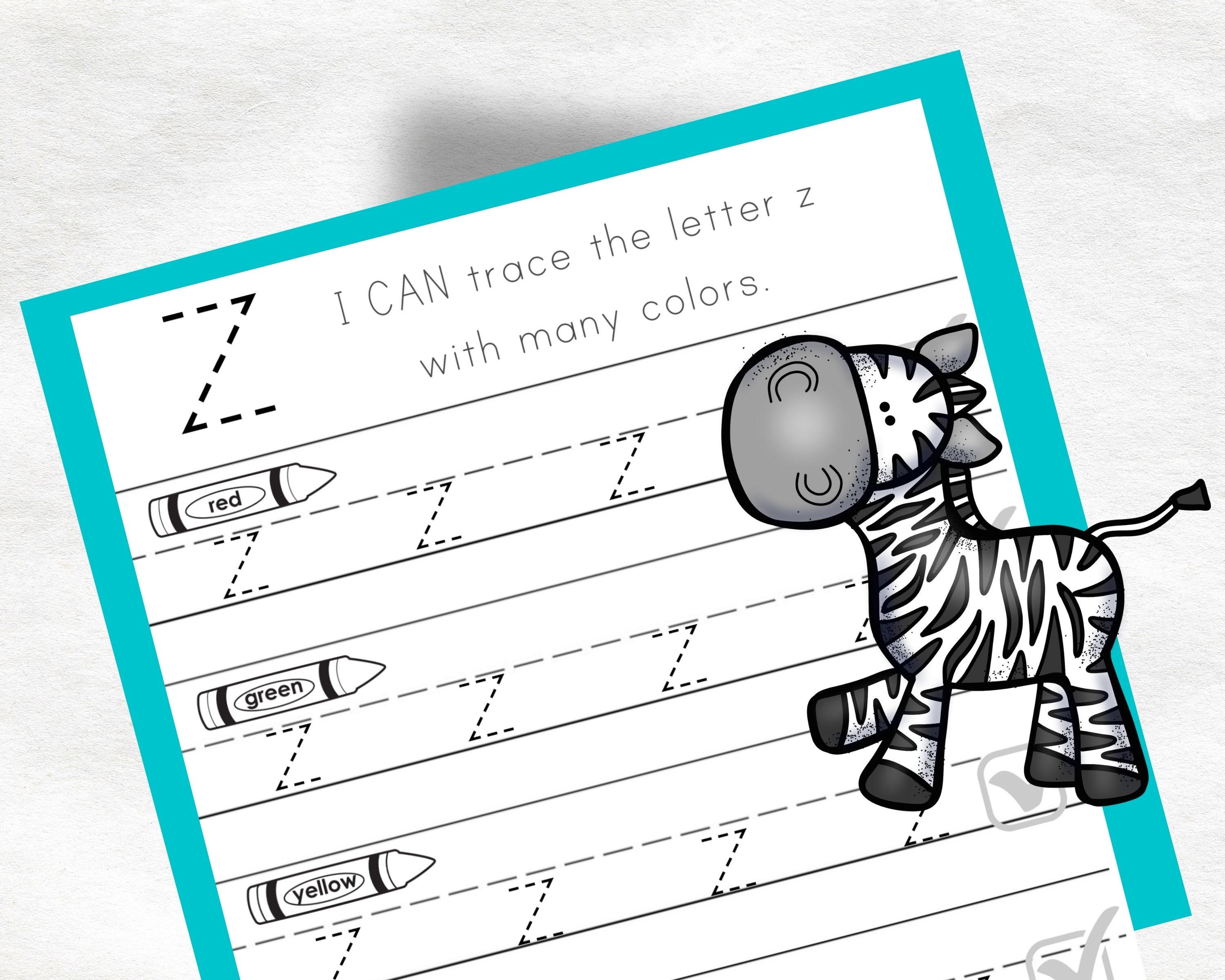 Preschool Tracing Pages, Tracing Letter Z Worksheets, Tracing Lowercase ...