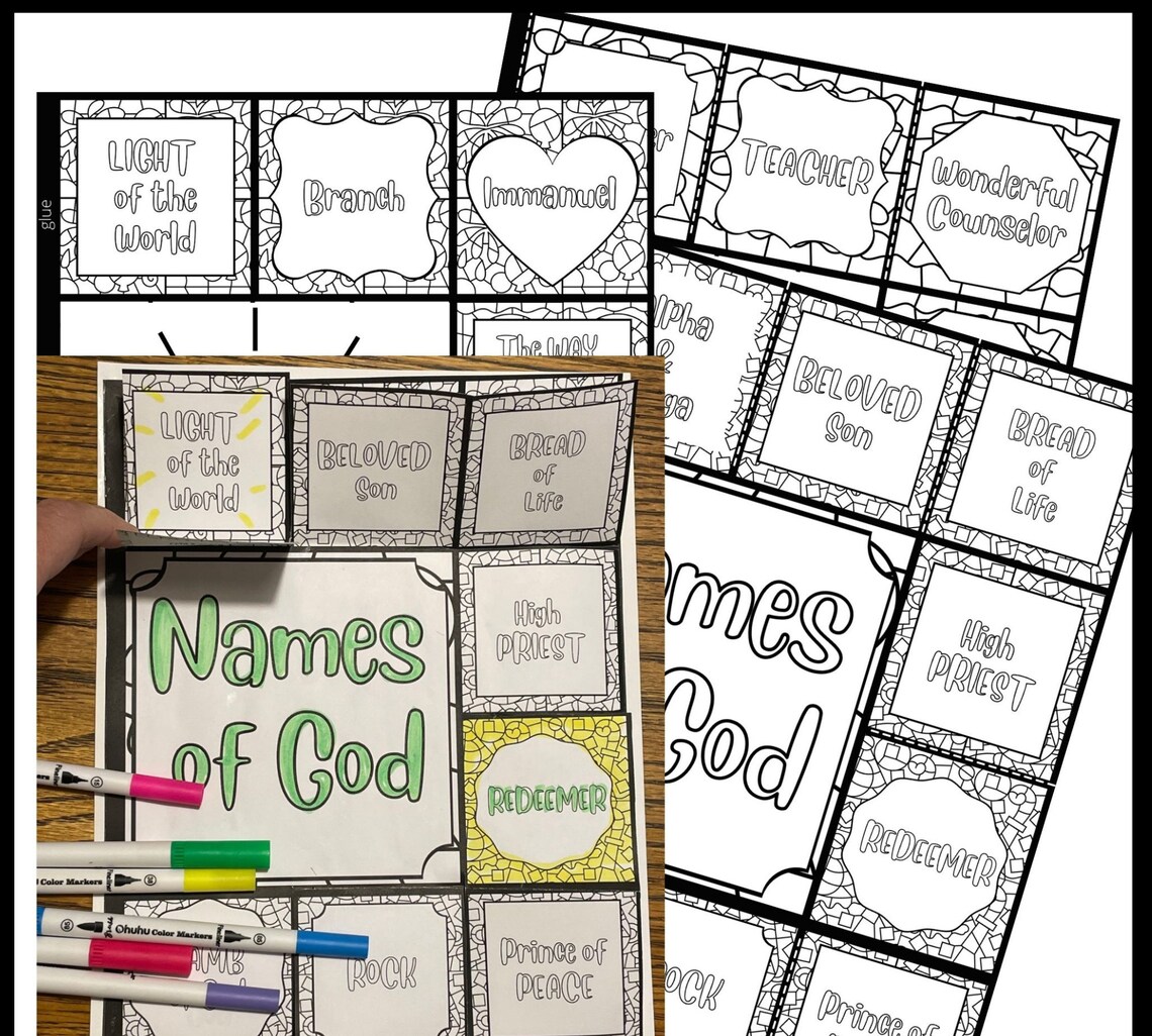 Names of God Printable, Bible Coloring, Prayer Coloring, Bible Study ...