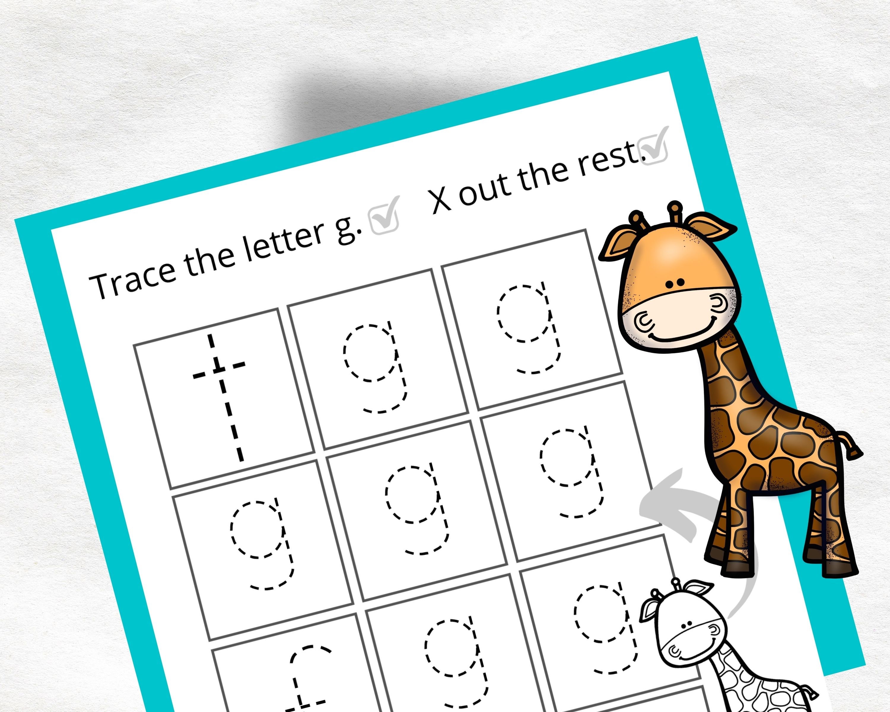 Tracing Letter G Worksheets Kindergarten Handwriting - Etsy