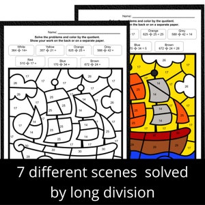 Thanksgiving Color by Division, Color by Number, Thanksgiving Math ...