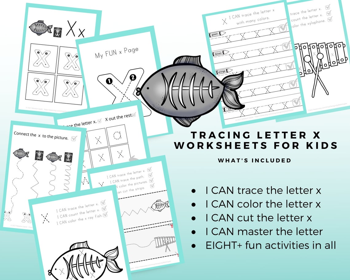 Preschool Tracing Pages Tracing Letter X Worksheets Tracing | Etsy